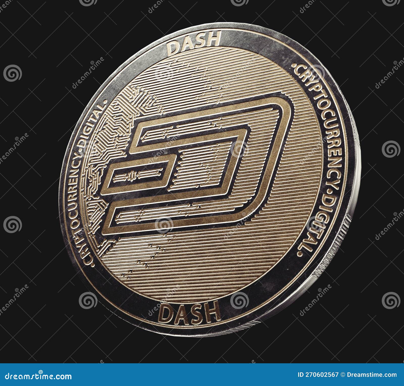 Cryptocurrency Dash Coin stock illustration. Illustration of copper ...