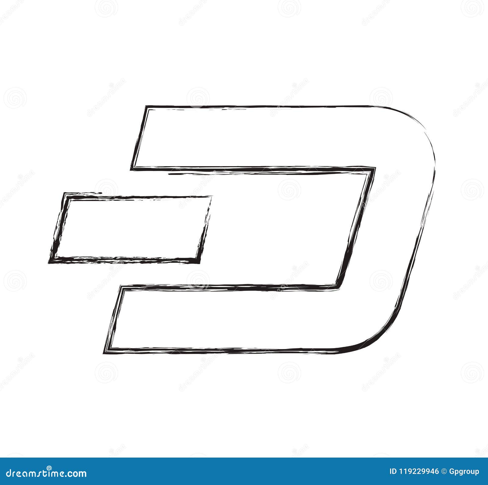 3d Dash Symbol. Hot Orange Metallic Font With Glossy Reflections And ...