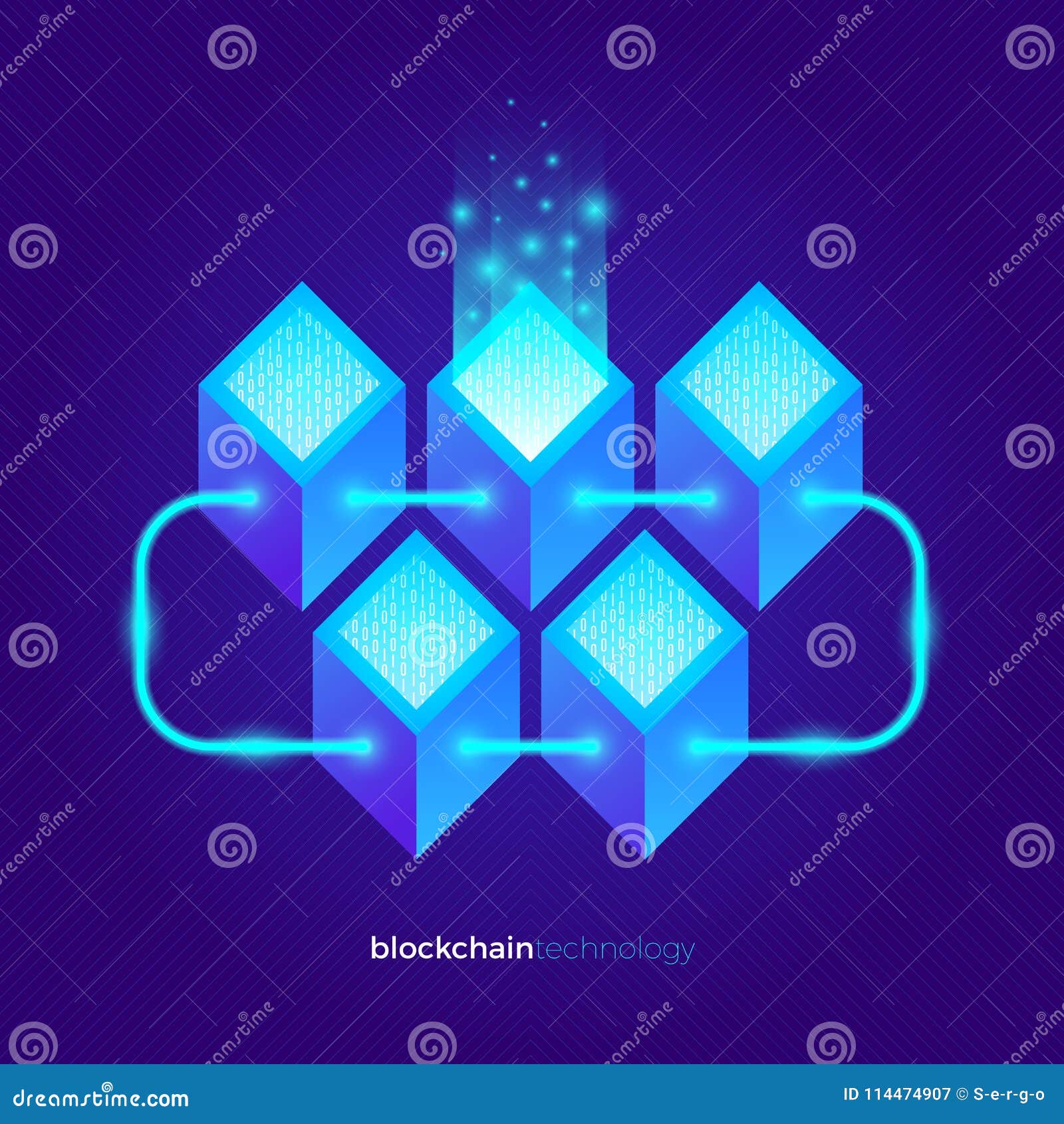 Cryptocurrency Data Abstract Design. Blockchain Illustration Concept ...