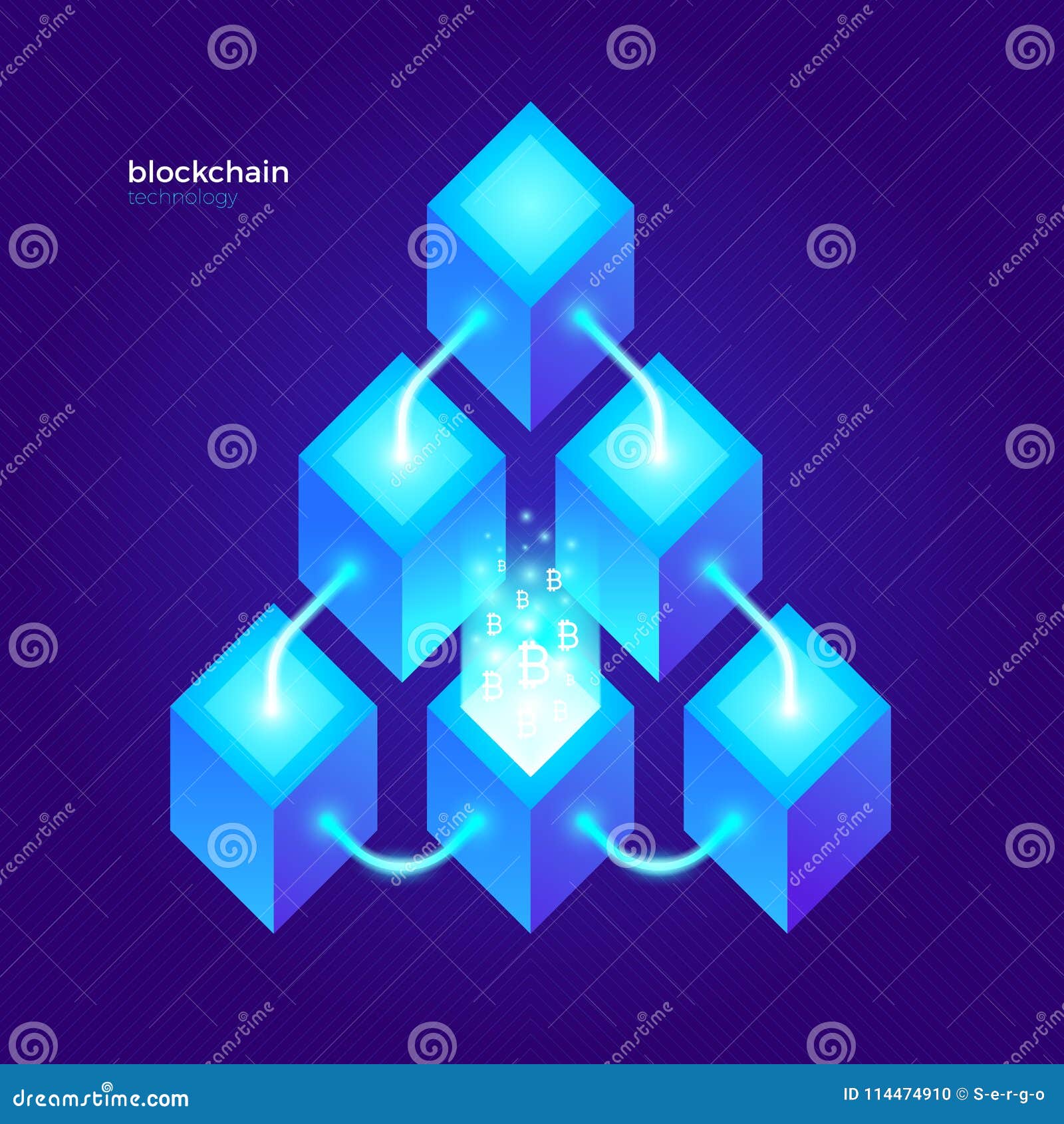 Cryptocurrency Data Abstract Design. Blockchain Illustration Concept ...