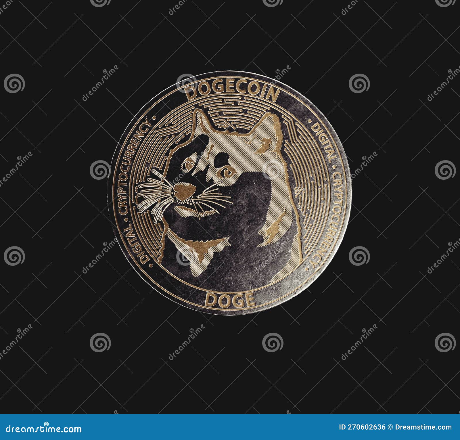 Cryptocurrency Doge Coin stock illustration. Illustration of pool ...