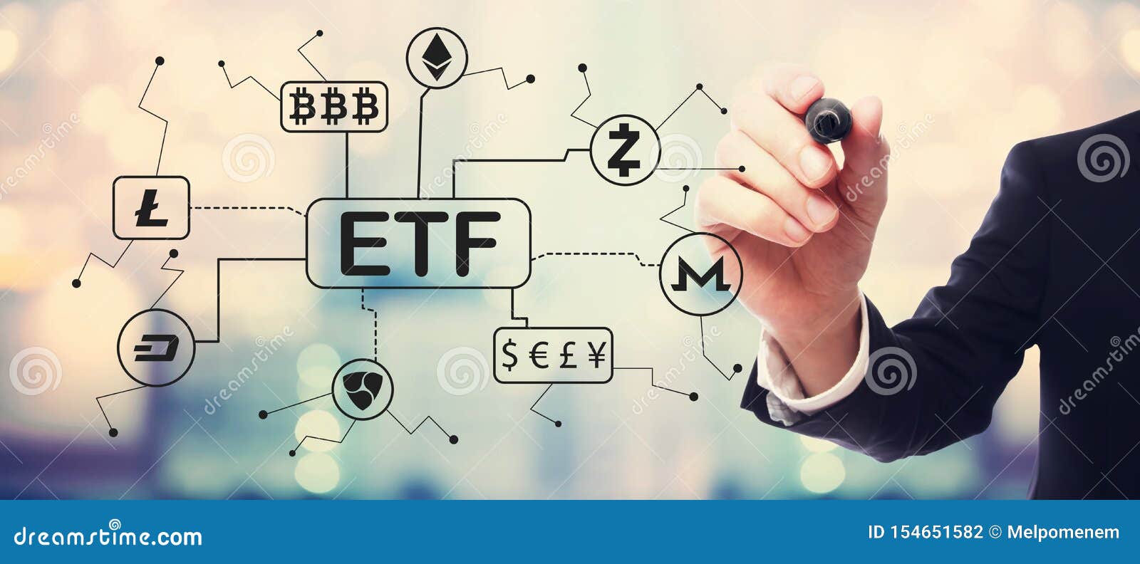 Cryptocurrency ETF Theme with Businessman Stock Photo - Image of ...
