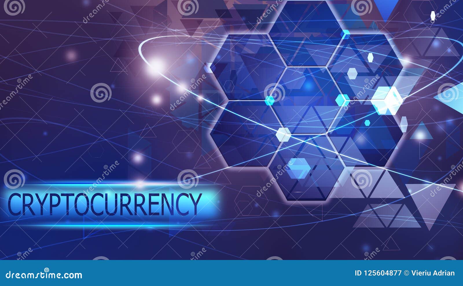 Cryptocurrency Future Background Abstract Blue Concept Solution Stock ...