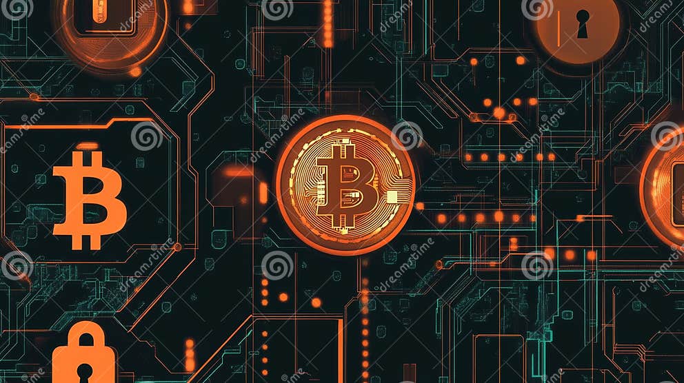 Cryptocurrency Infographic Featuring Bitcoin and Security Elements ...