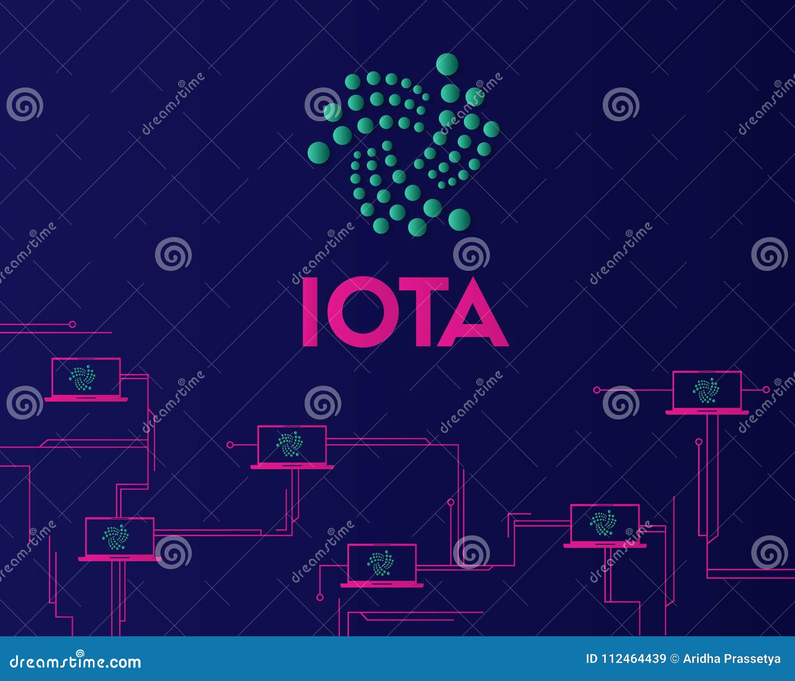 Cryptocurrency IOTA Technology Background Style Editorial Stock Image ...