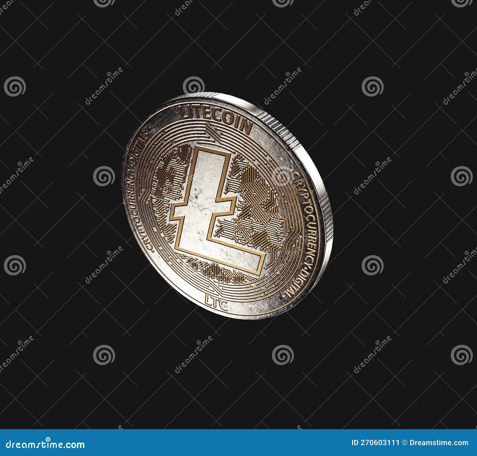 Cryptocurrency Litecoin Coin Stock Illustration - Illustration of ...