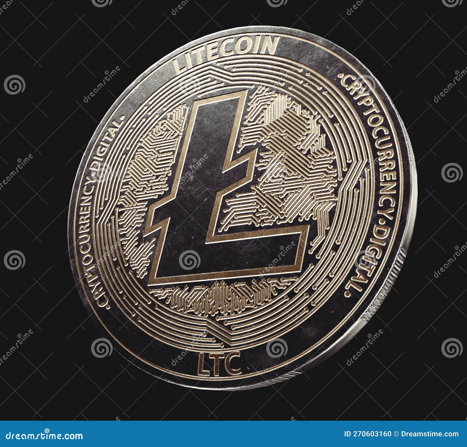Cryptocurrency Litecoin Coin Stock Illustration - Illustration of ...