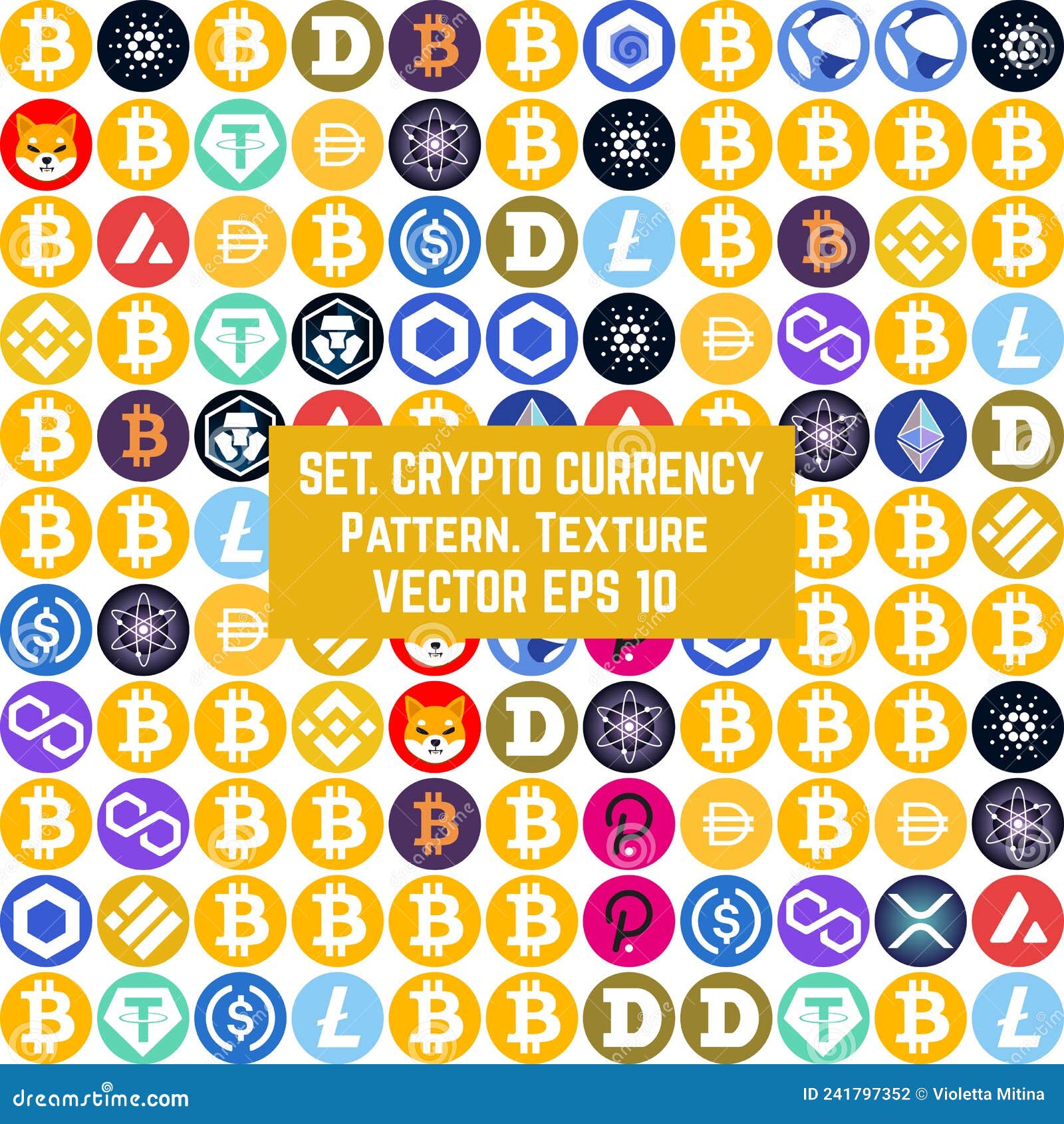 A Pattern of Cryptocurrency Logos Editorial Photography - Illustration ...