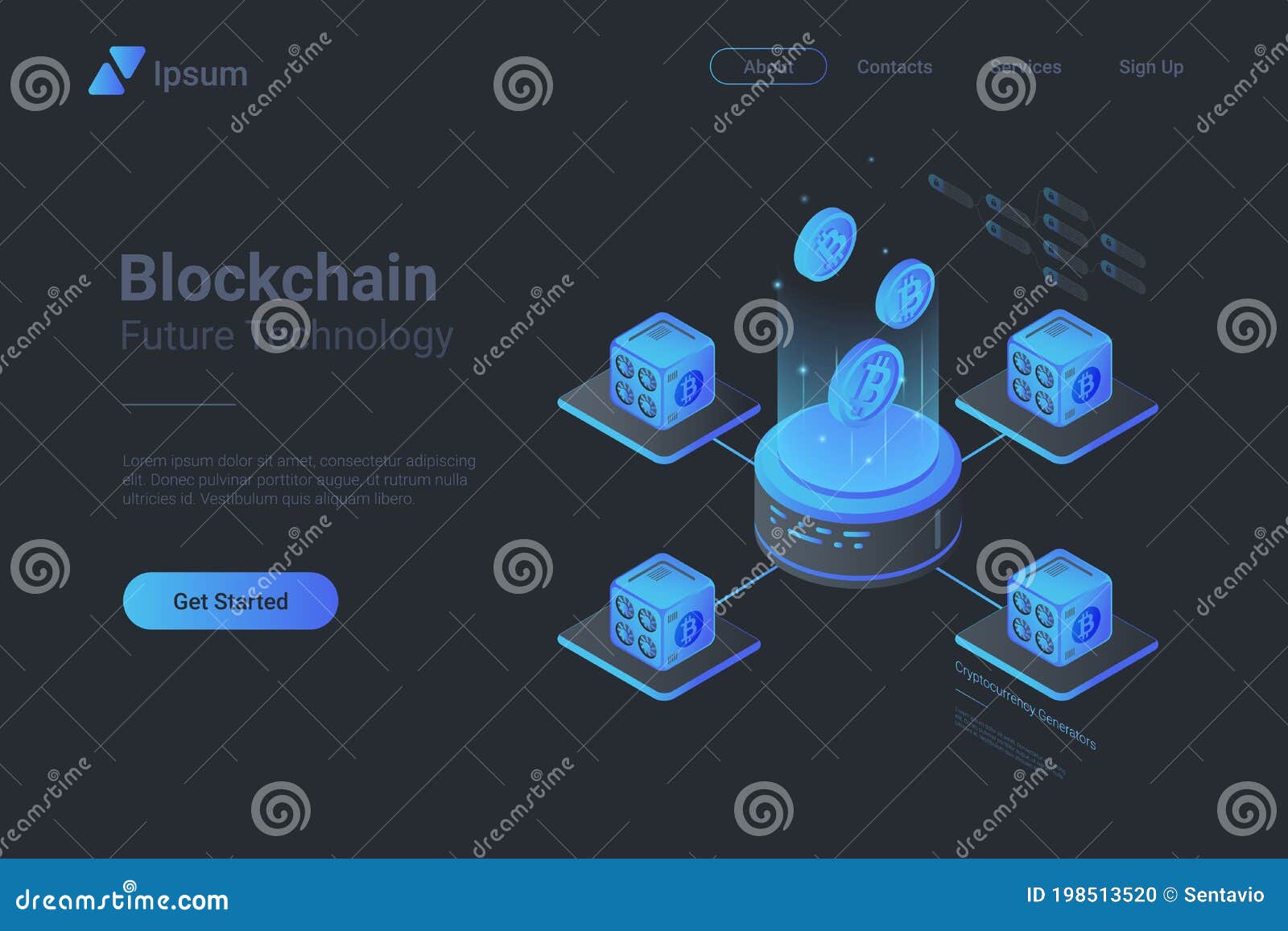 Blockchain ICO Isometric Flowchart Cartoon Vector | CartoonDealer.com ...