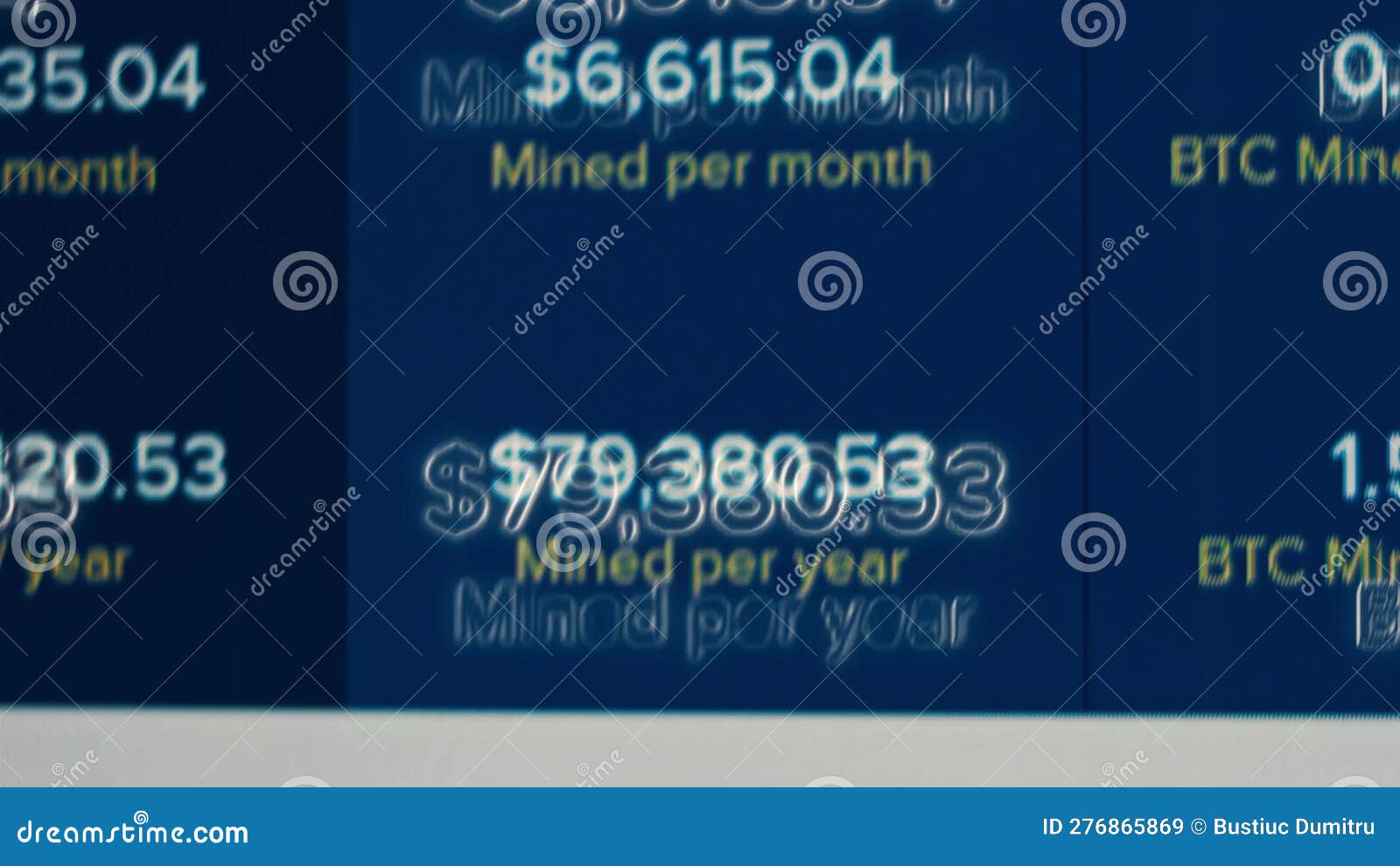 Contour Effect Of Cryptocurrency Mining On A Computer Screen The Algorithm Of The Computer