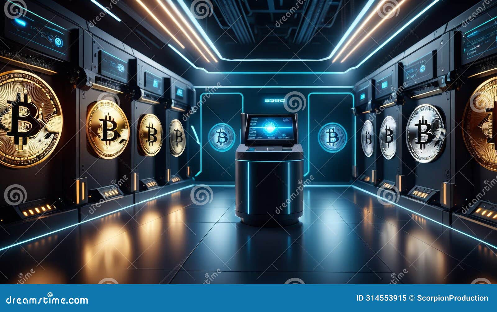 Cryptocurrency Mining Data Center Stock Image - Image of bitcoin ...