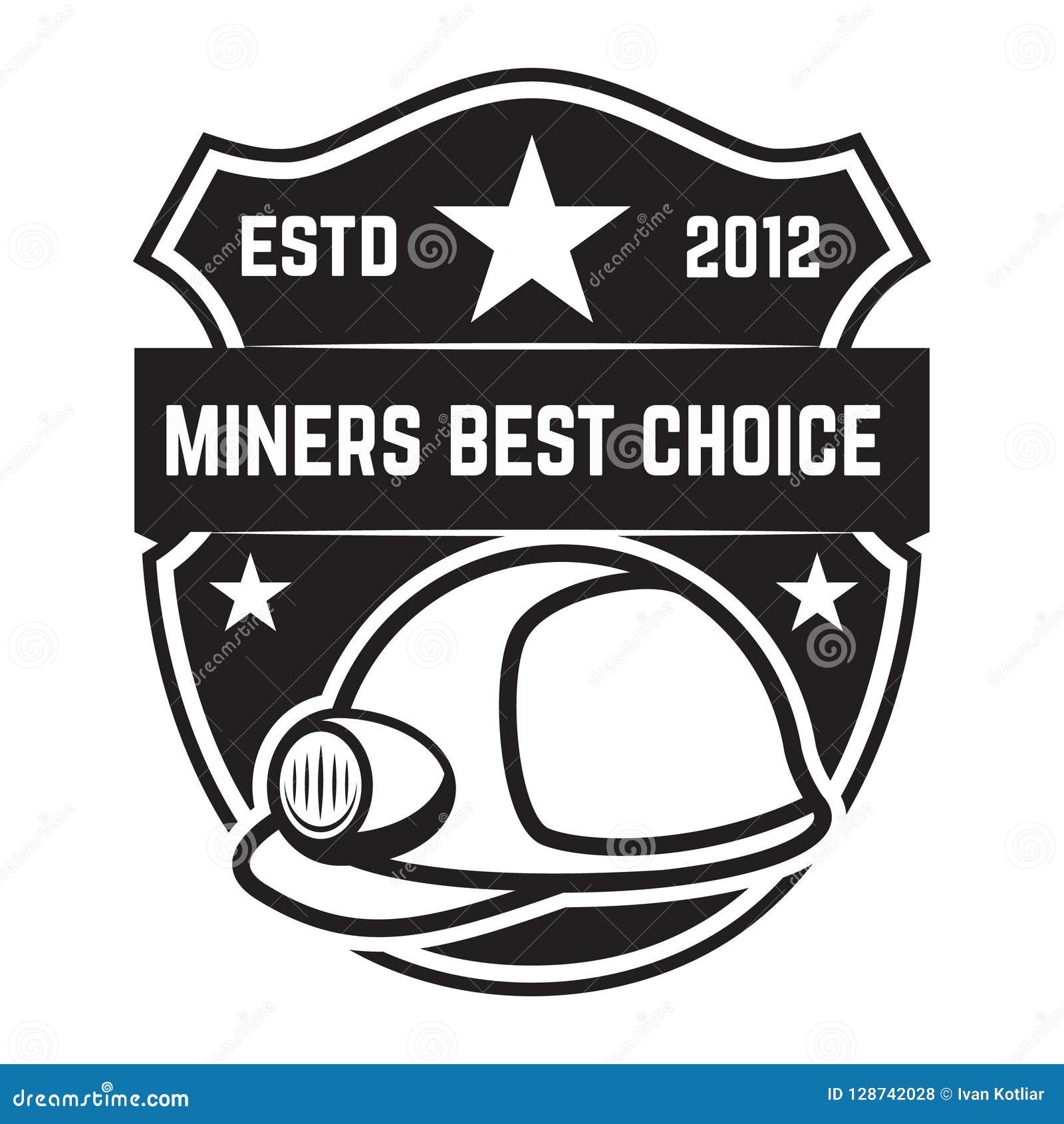 Cryptocurrency Mining Emblem Isolated on White Background. Design ...