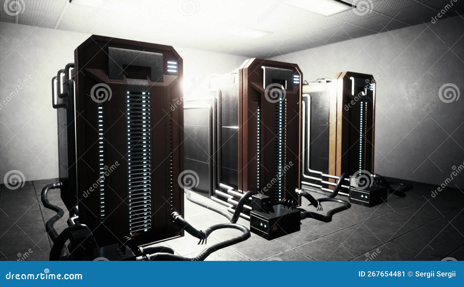 Cryptocurrency Mining Farm Using Computer Graphic Cards Stock ...