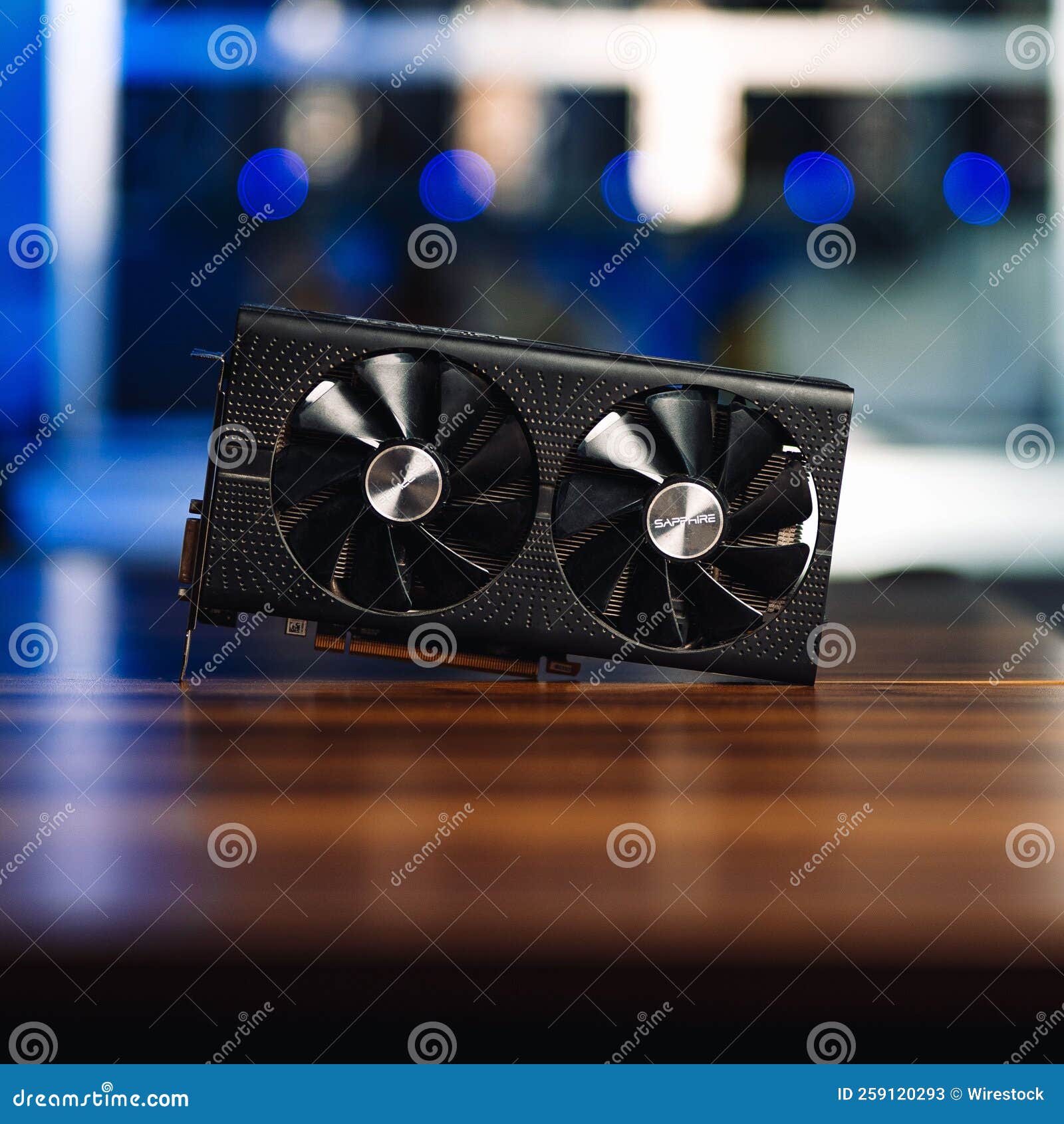 Cryptocurrency Mining GPU Rig Computer Graphics Card on the Table ...