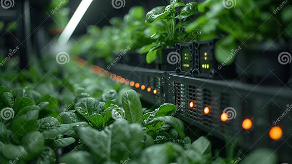 Cryptocurrency Mining Operation in Greenhouse Setting, Surrounded by ... Cryptocurrency Mining Operation in Greenhouse Setting, Surrounded by ...