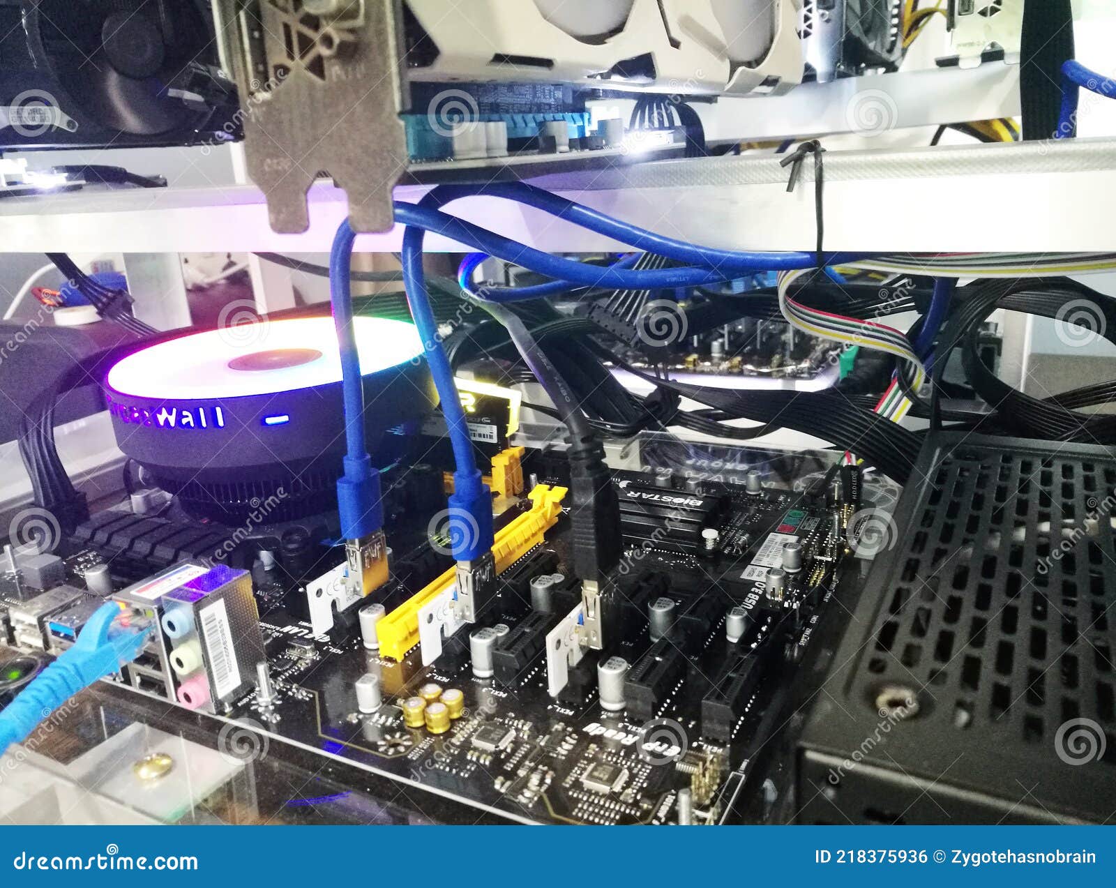 Cryptocurrency Mining Rig Using Graphic Cards To Mine for Digital ...