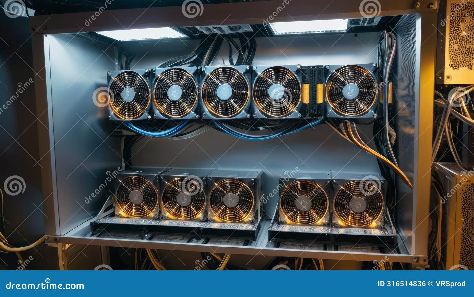 Cryptocurrency Mining Rigs in Operation Stock Photo - Image of ...