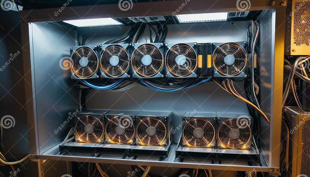 Cryptocurrency Mining Rigs in Operation Stock Photo - Image of ...