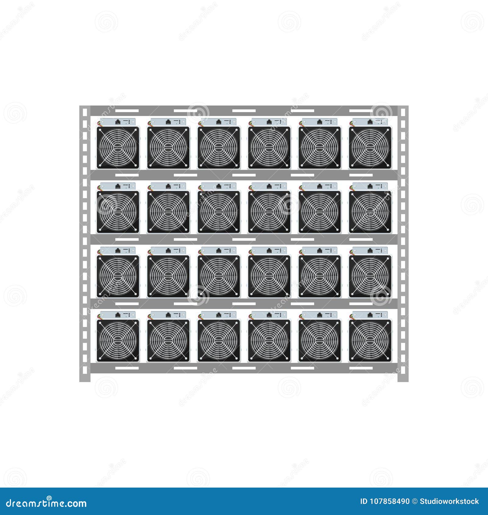Cryptocurrency Mining Server Rack Icon Stock Vector - Illustration of ...