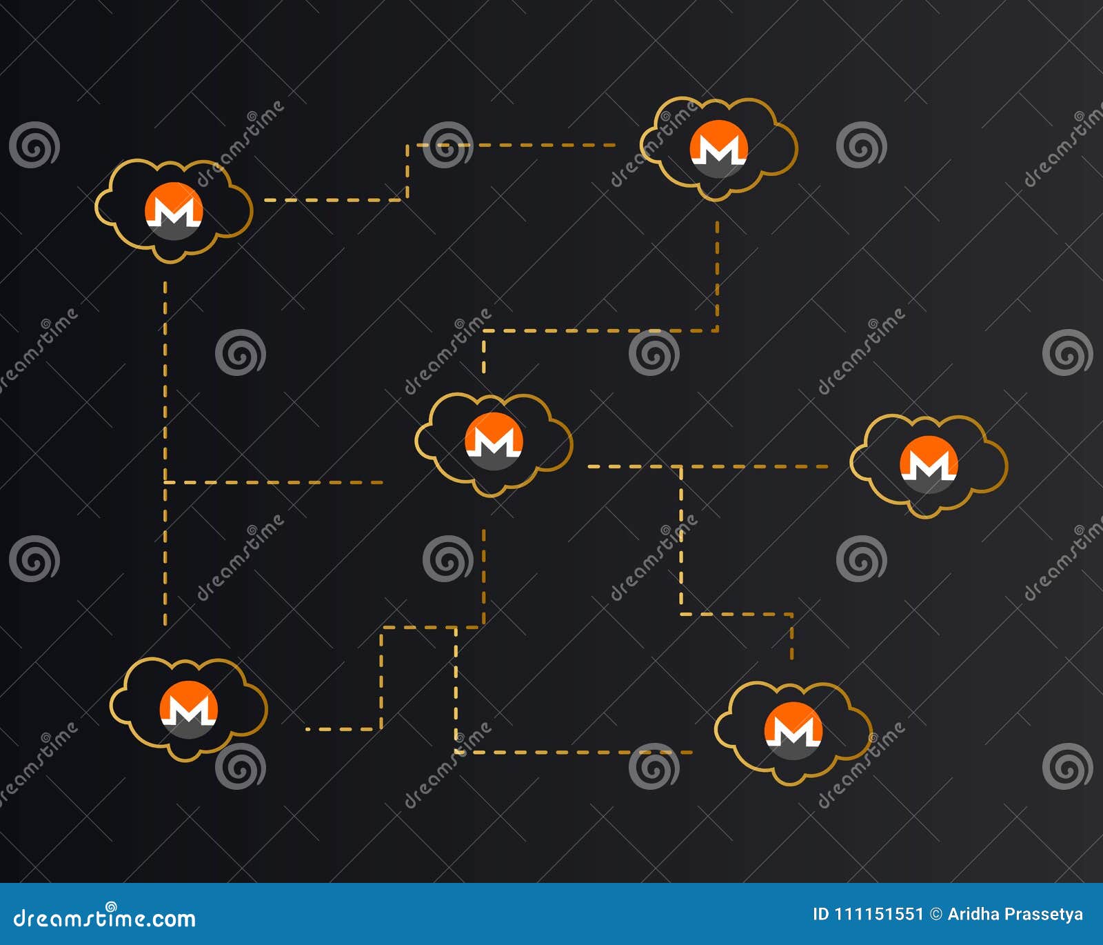 Cryptocurrency Monero Network Cloud Background Collection Editorial Photo - Illustration of ...