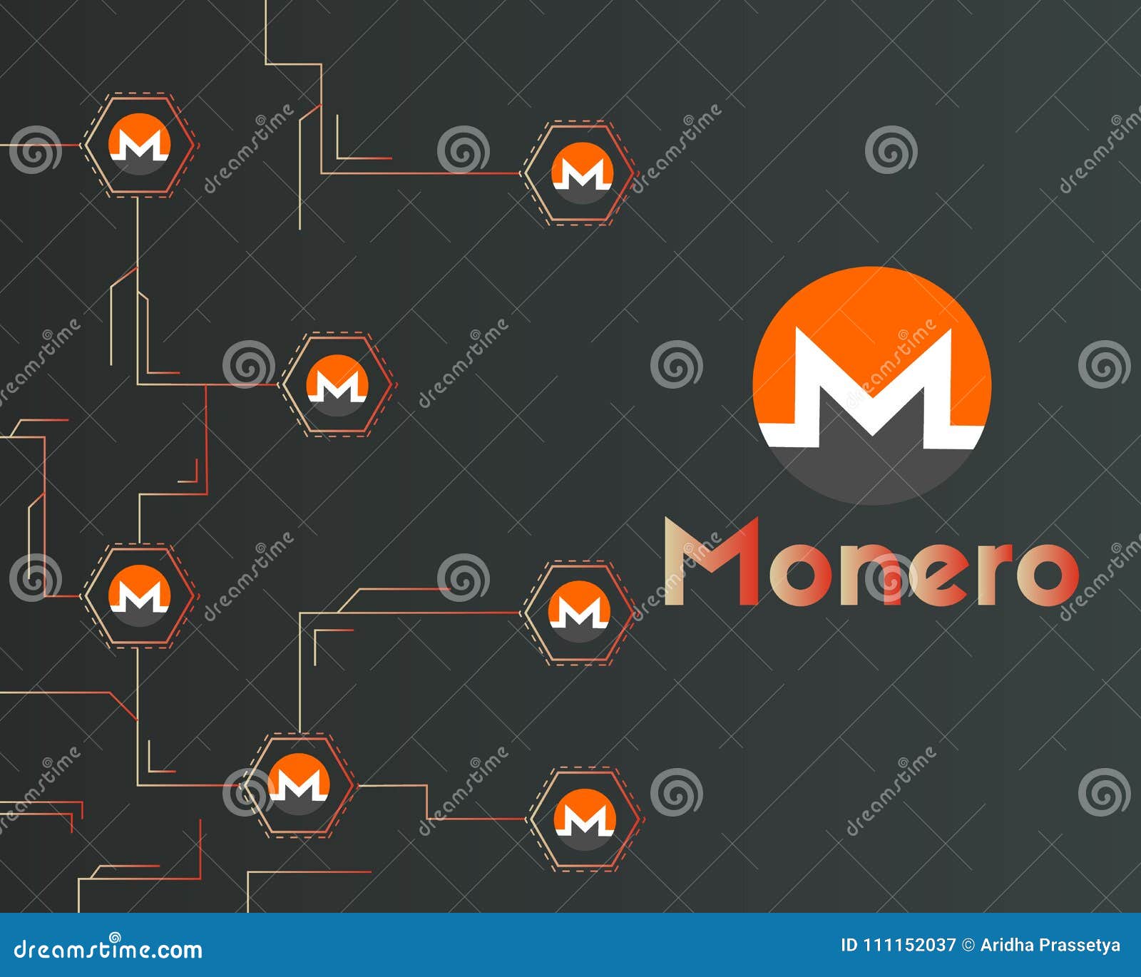 Cryptocurrency Monero Network Technology Background Collection ...