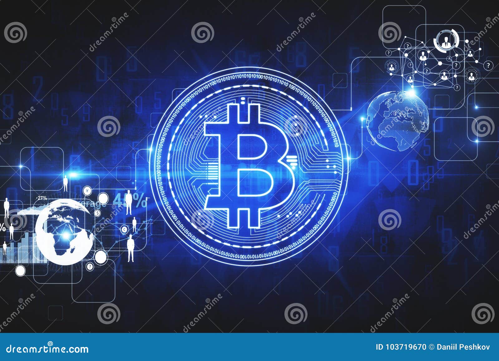Cryptocurrency and Money Concept Stock Illustration - Illustration of ...