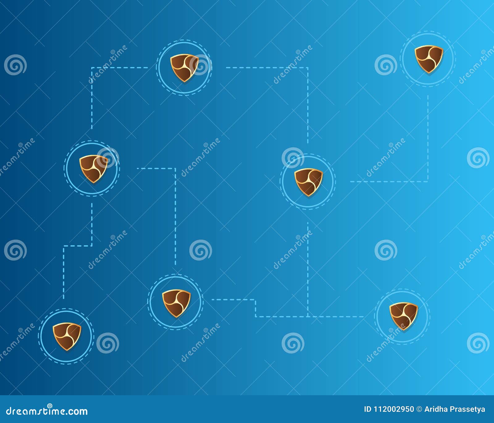 Cryptocurrency Nem Blockchain Technology World Background Stock Vector ...