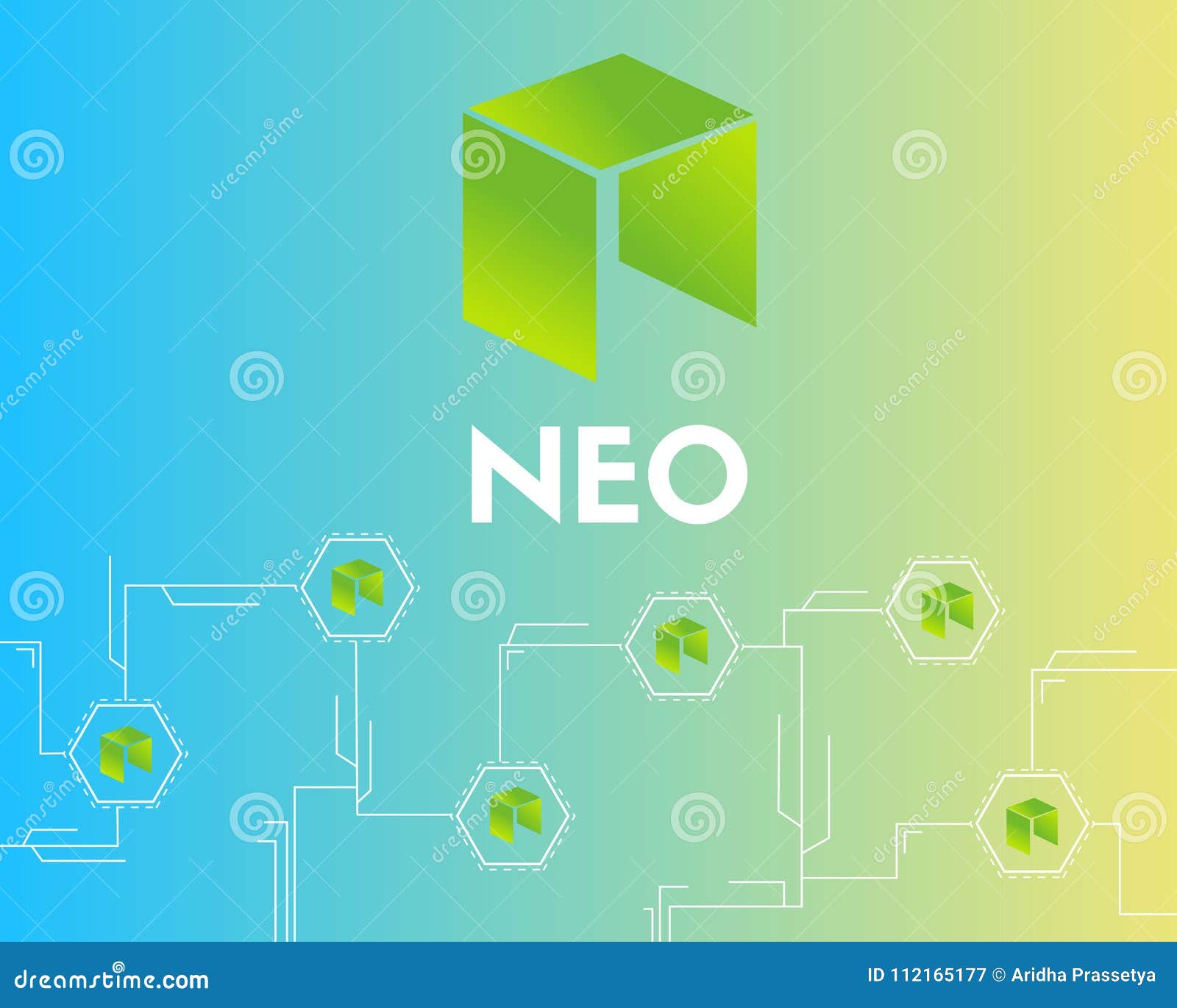 Cryptocurrency NEO Technology Connected Style Background Stock Vector ...