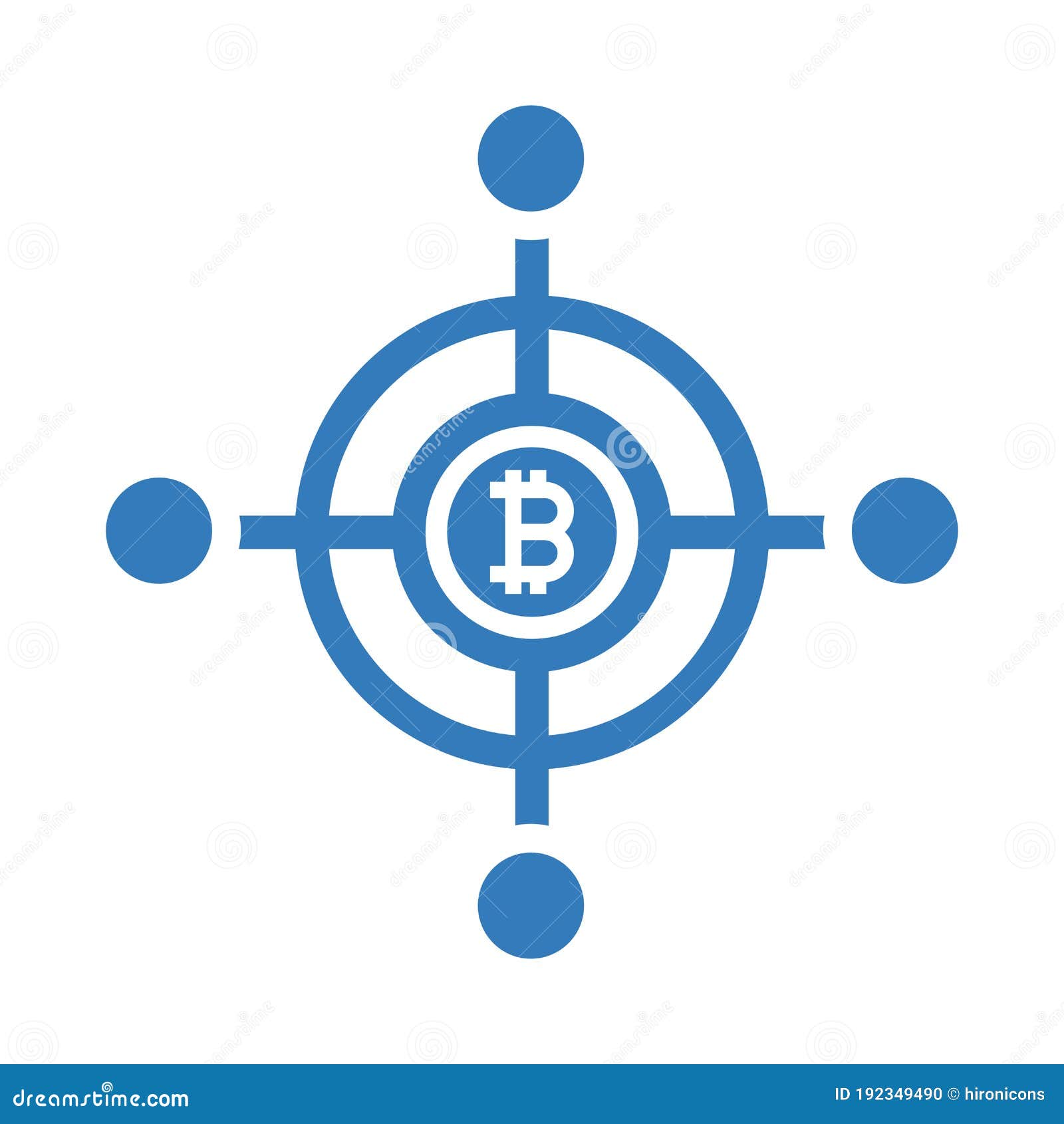 Cryptocurrency Network Icon / Blue Color Stock Vector - Illustration of ...