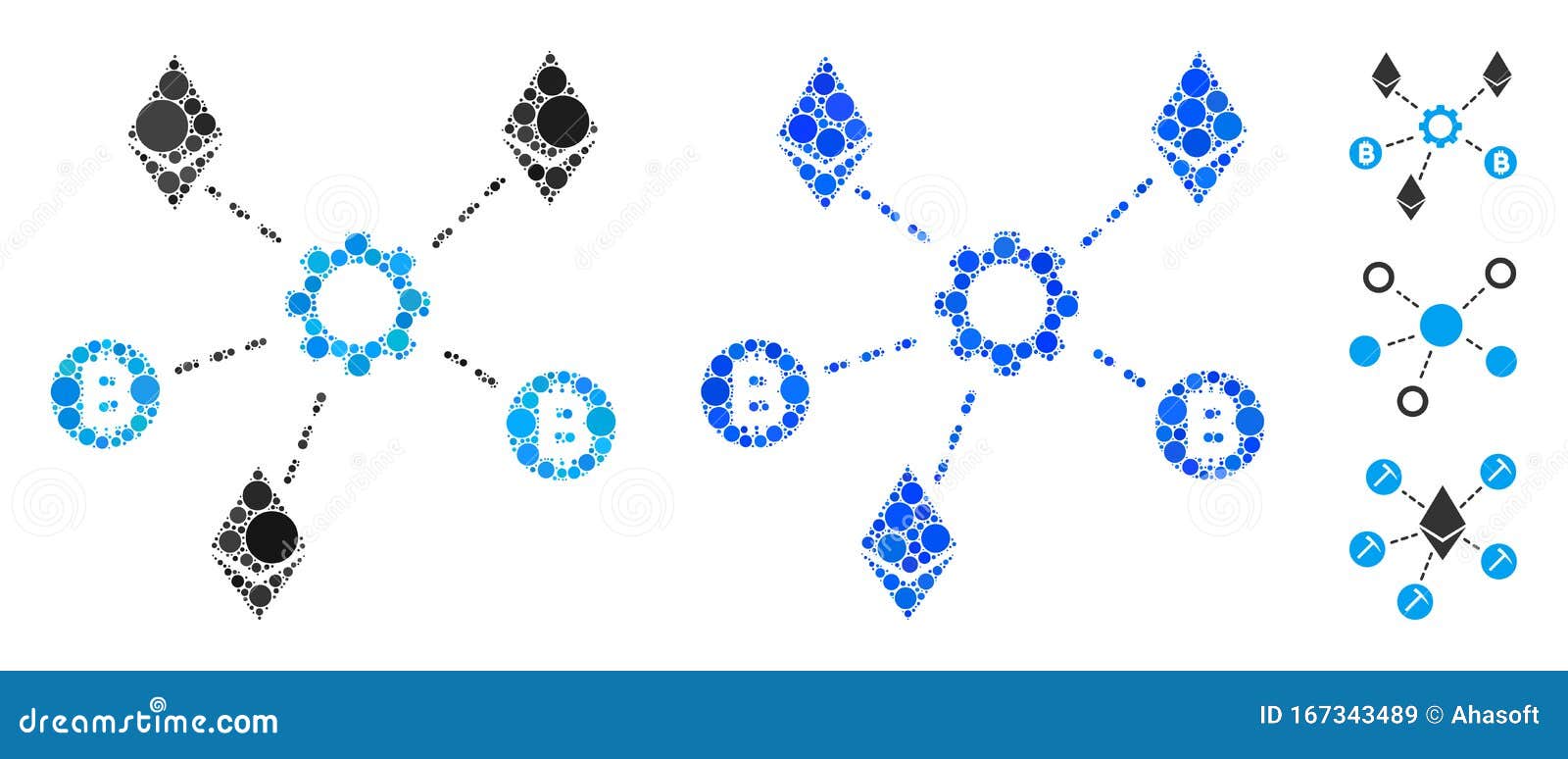 Cryptocurrency Network Nodes Composition Icon of Circle Dots Stock ...