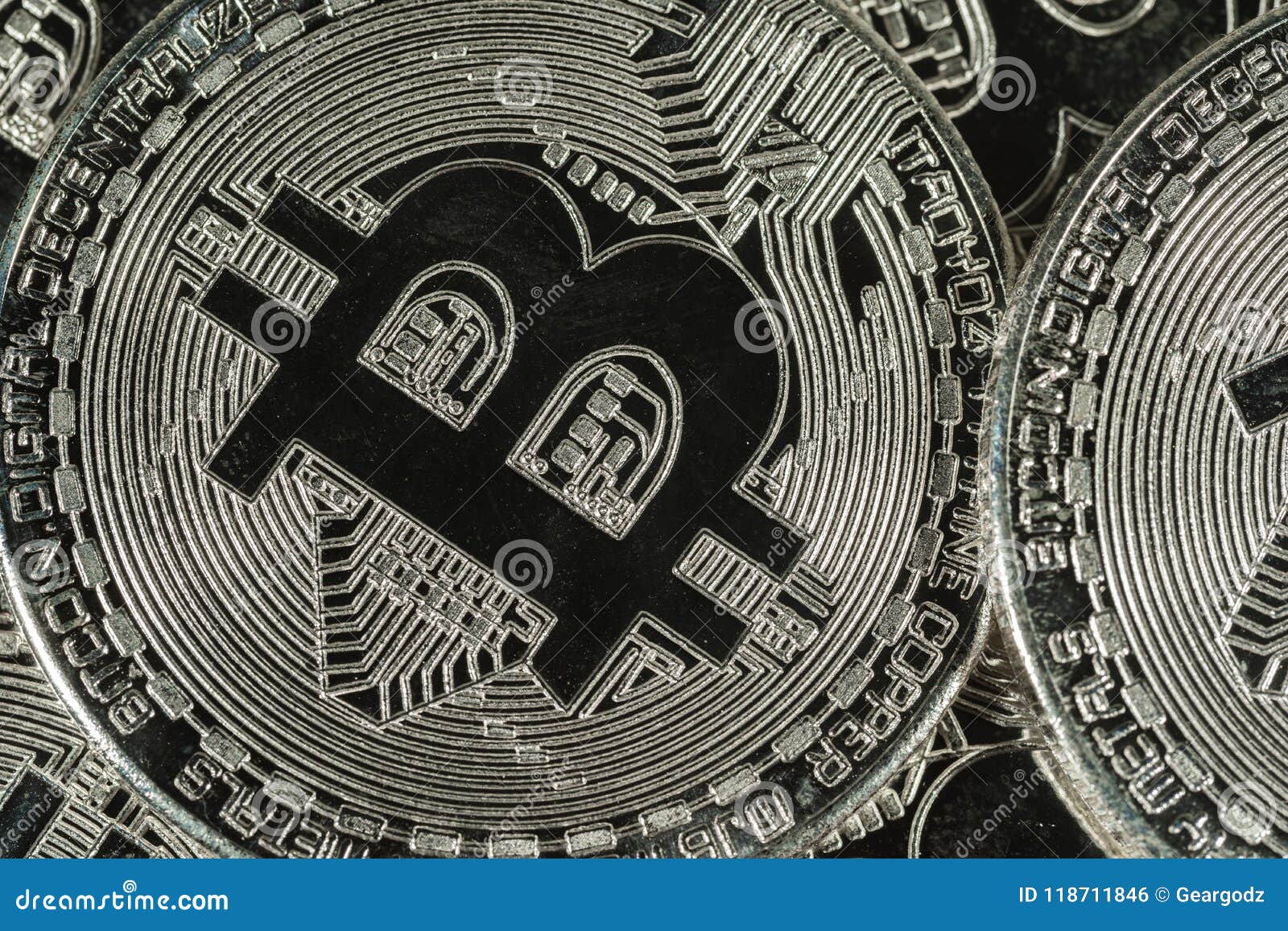 Cryptocurrency Physical Silver Bitcoin Stock Photo - Image of financial ...