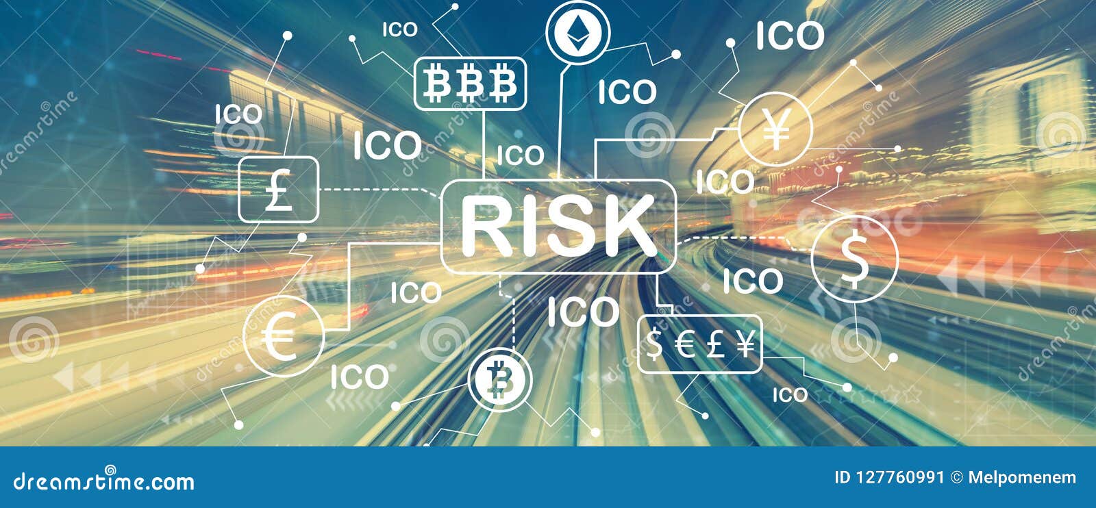 Cryptocurrency Risk Theme with High Speed Motion Blur Stock Image ...