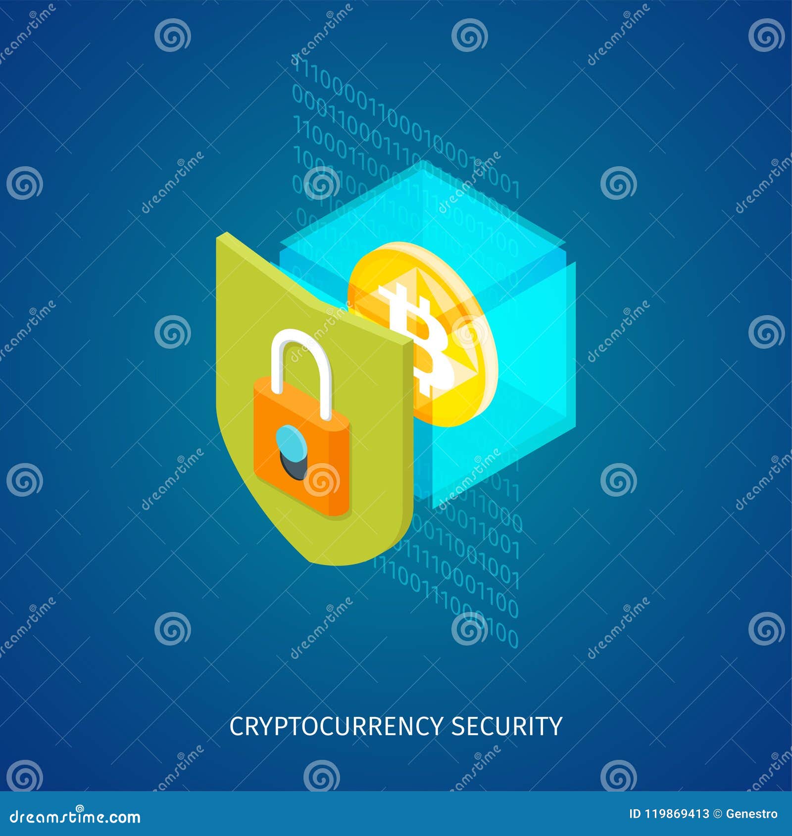 Cryptocurrency Security Concept Stock Vector - Illustration of ...
