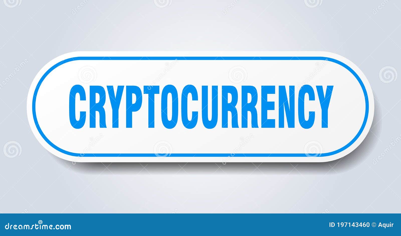 Cryptocurrency Sign. Rounded Isolated Button. White Sticker Stock ...