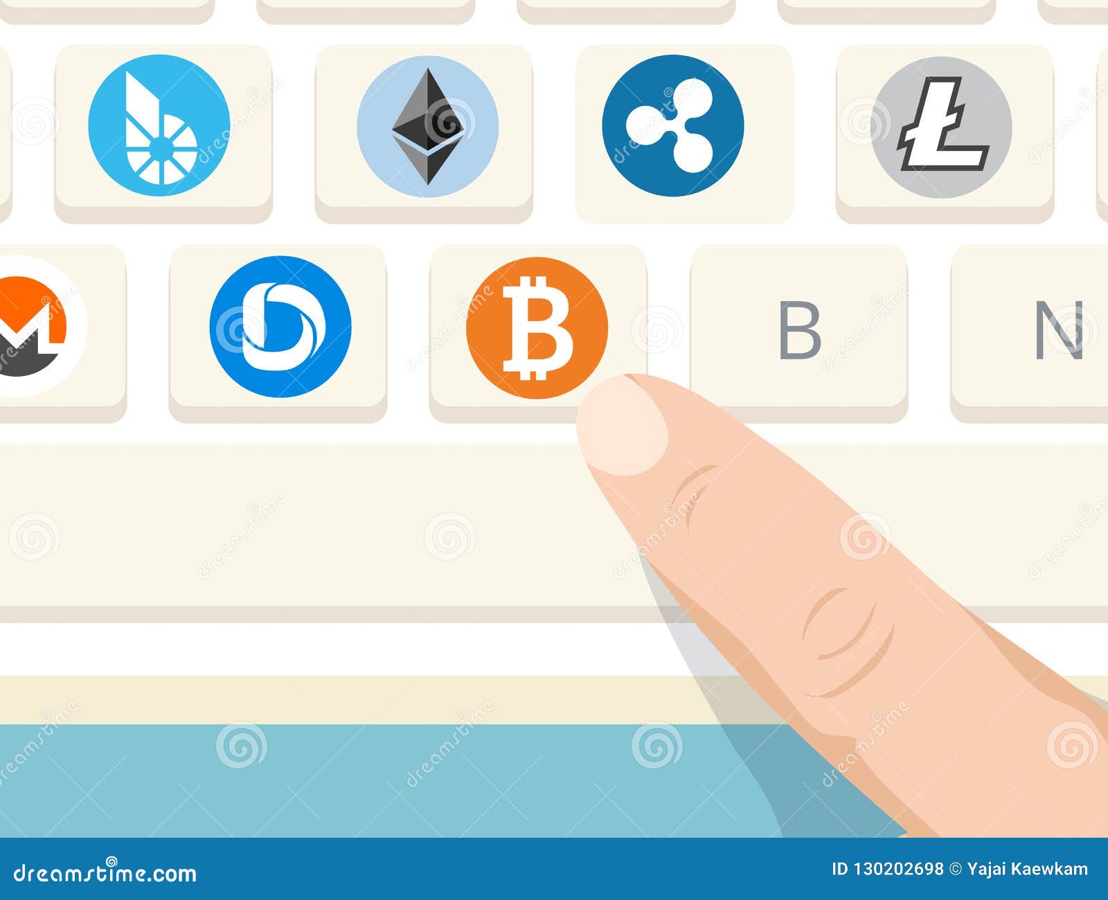 Cryptocurrency Signs on Computer Keyboard Stock Vector - Illustration ...