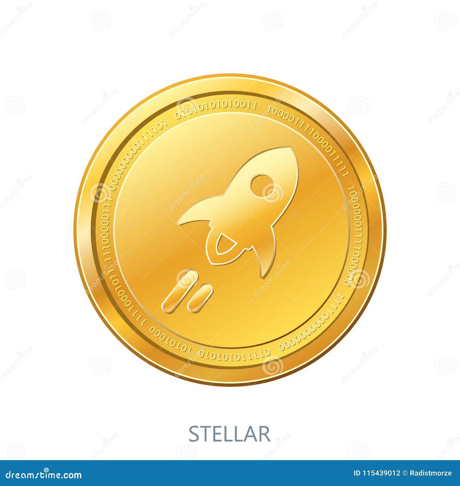 Cryptocurrency Stellar Coin Stock Illustration - Illustration of ...