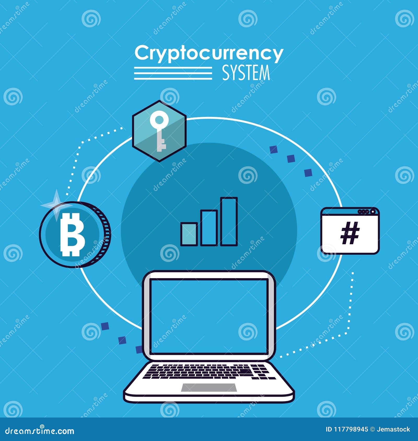 Cryptocurrency System Technology Stock Vector - Illustration of money ...