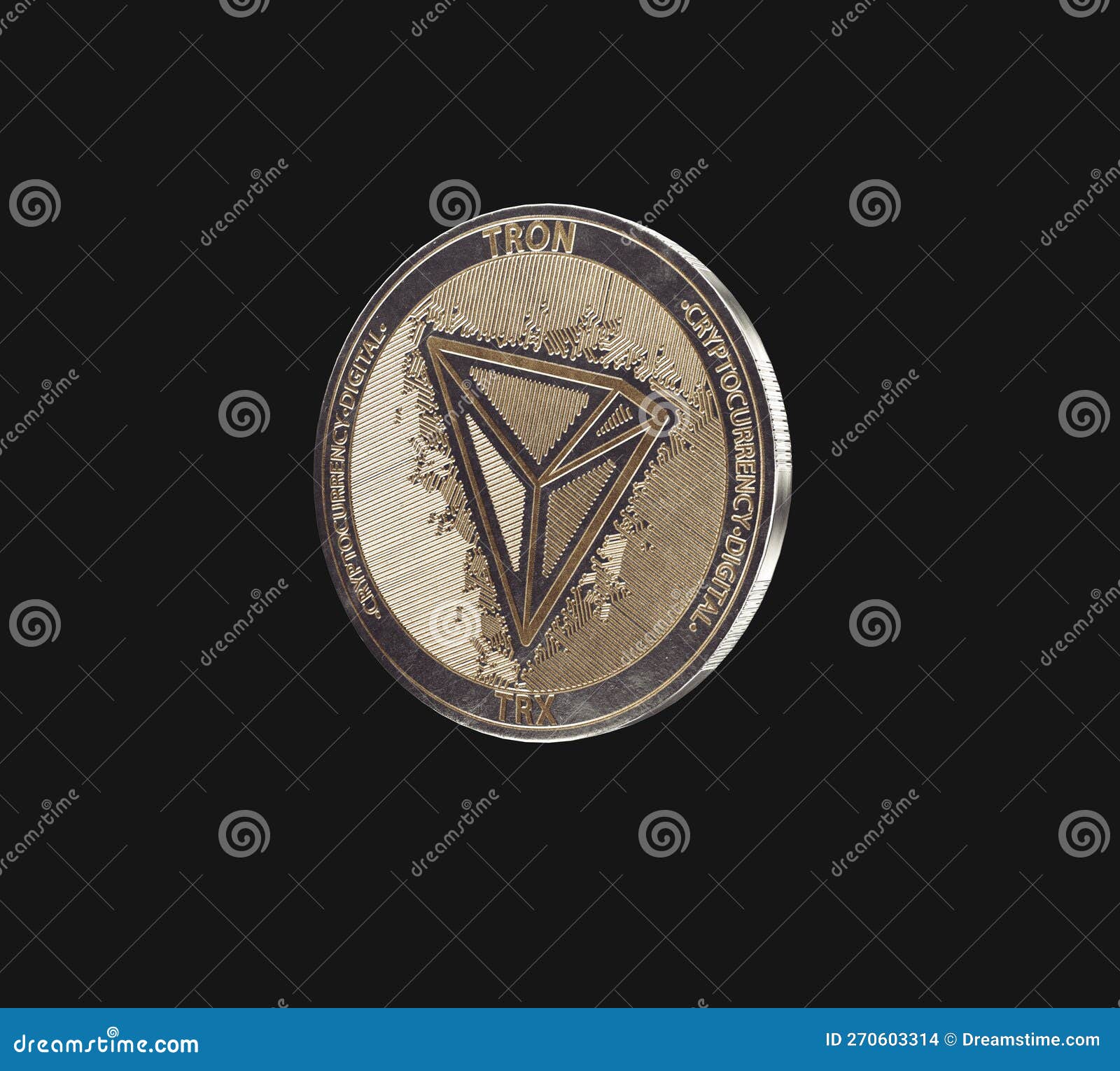 Cryptocurrency Tron Coin stock illustration. Illustration of electronic ...