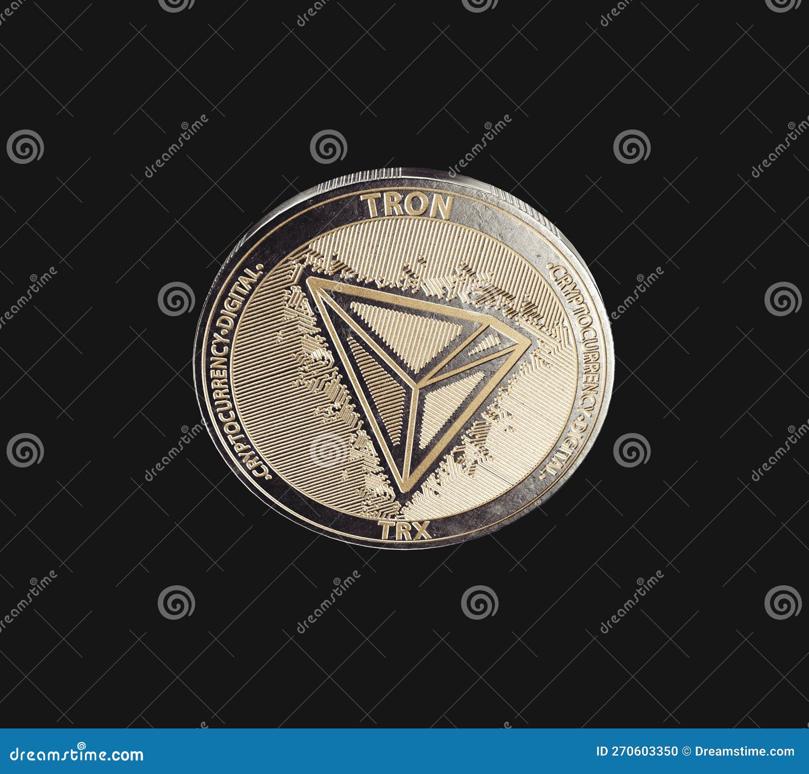 Cryptocurrency Tron Coin stock illustration. Illustration of backlit ...