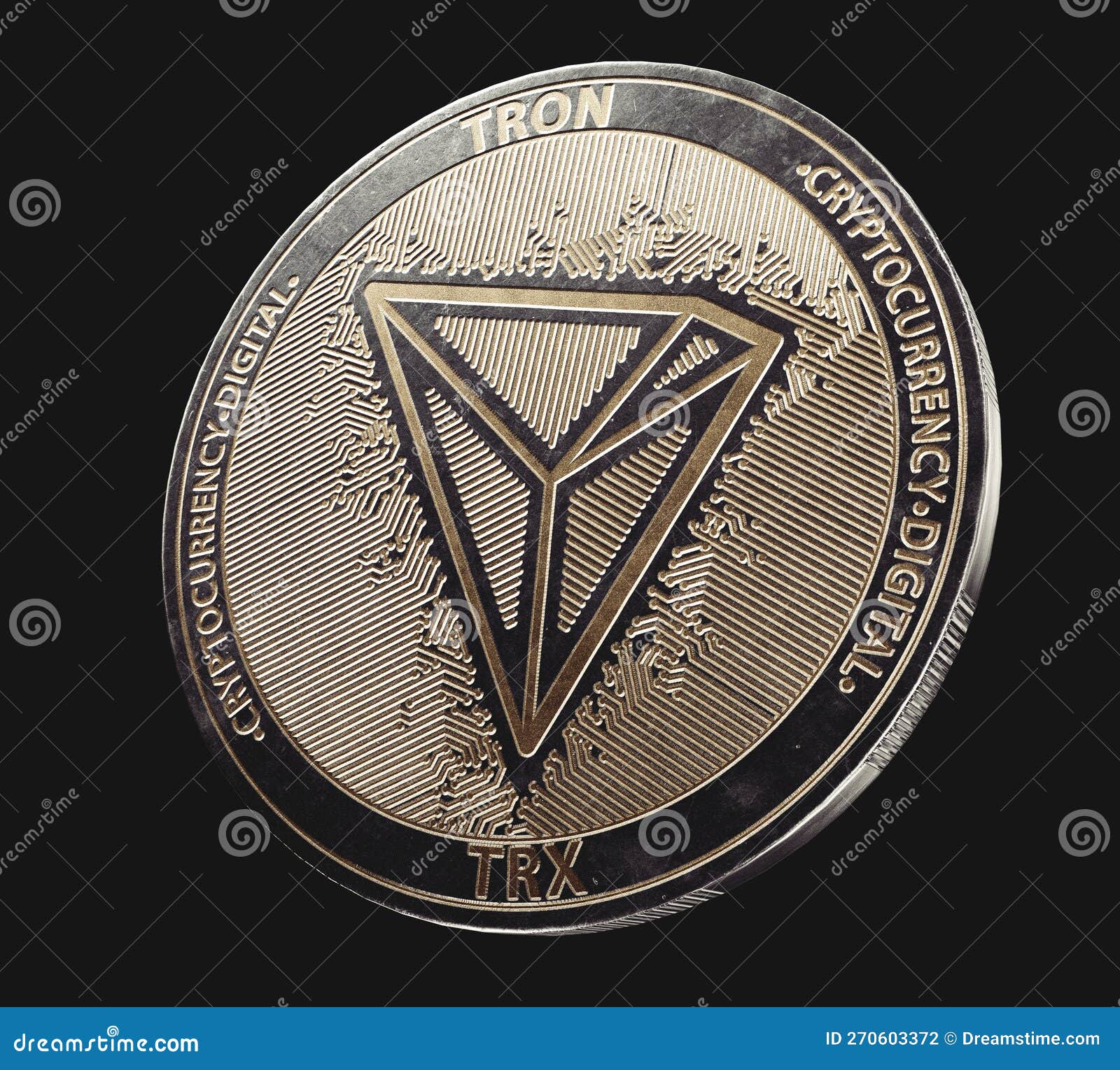 Cryptocurrency Tron Coin stock illustration. Illustration of market ...
