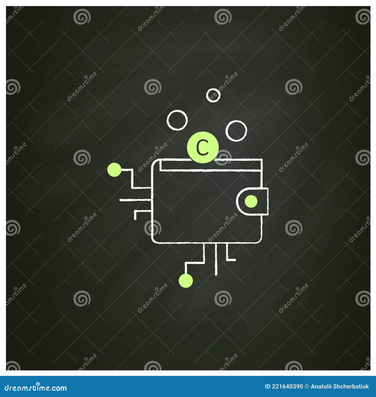 Cryptocurrency Wallet Chalk Icon Stock Vector - Illustration of ...