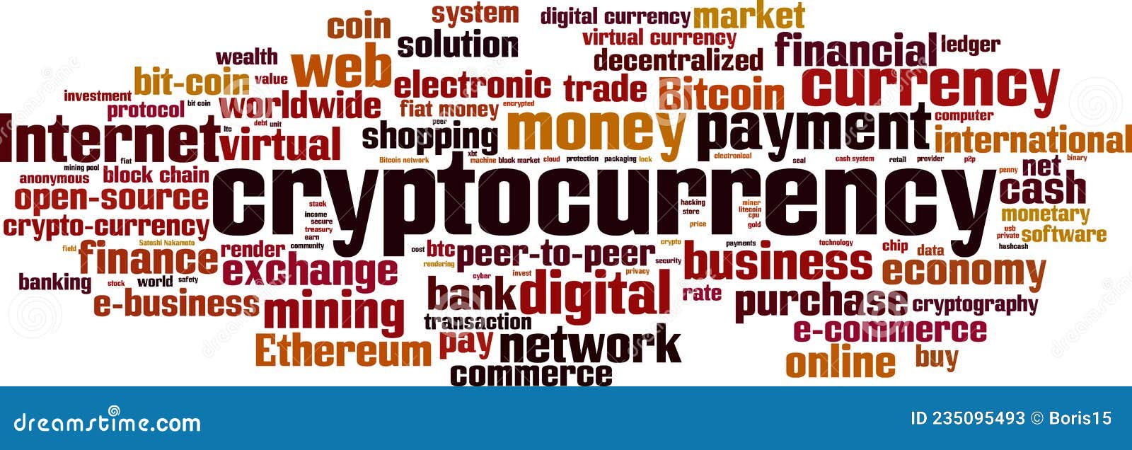 Cryptocurrency word cloud stock vector. Illustration of ledger - 235095493