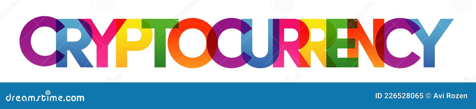 CRYPTOCURRENCY Word Vector Illustration. Colored Rainbow Text. Vector ...