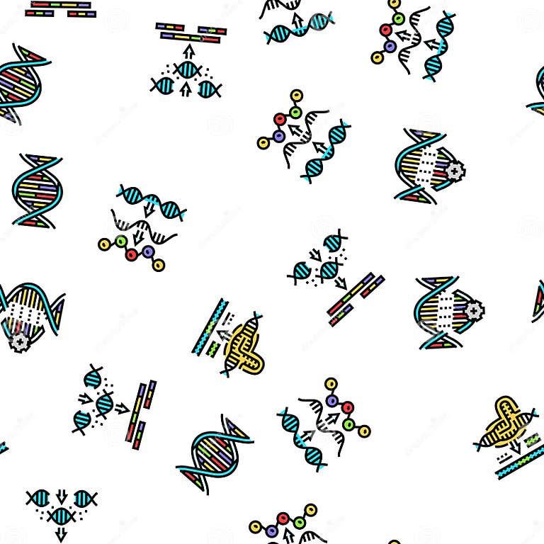 Cryptogenetics Dna Gene Helix Seamless Pattern Vector Stock ...