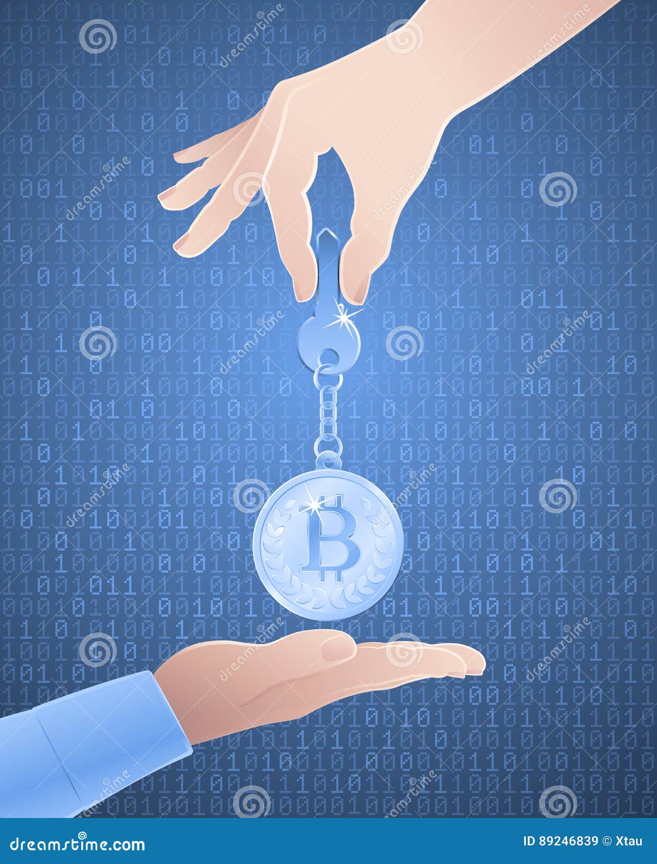 Cryptographic Key of Bitcoin Stock Vector - Illustration of ...