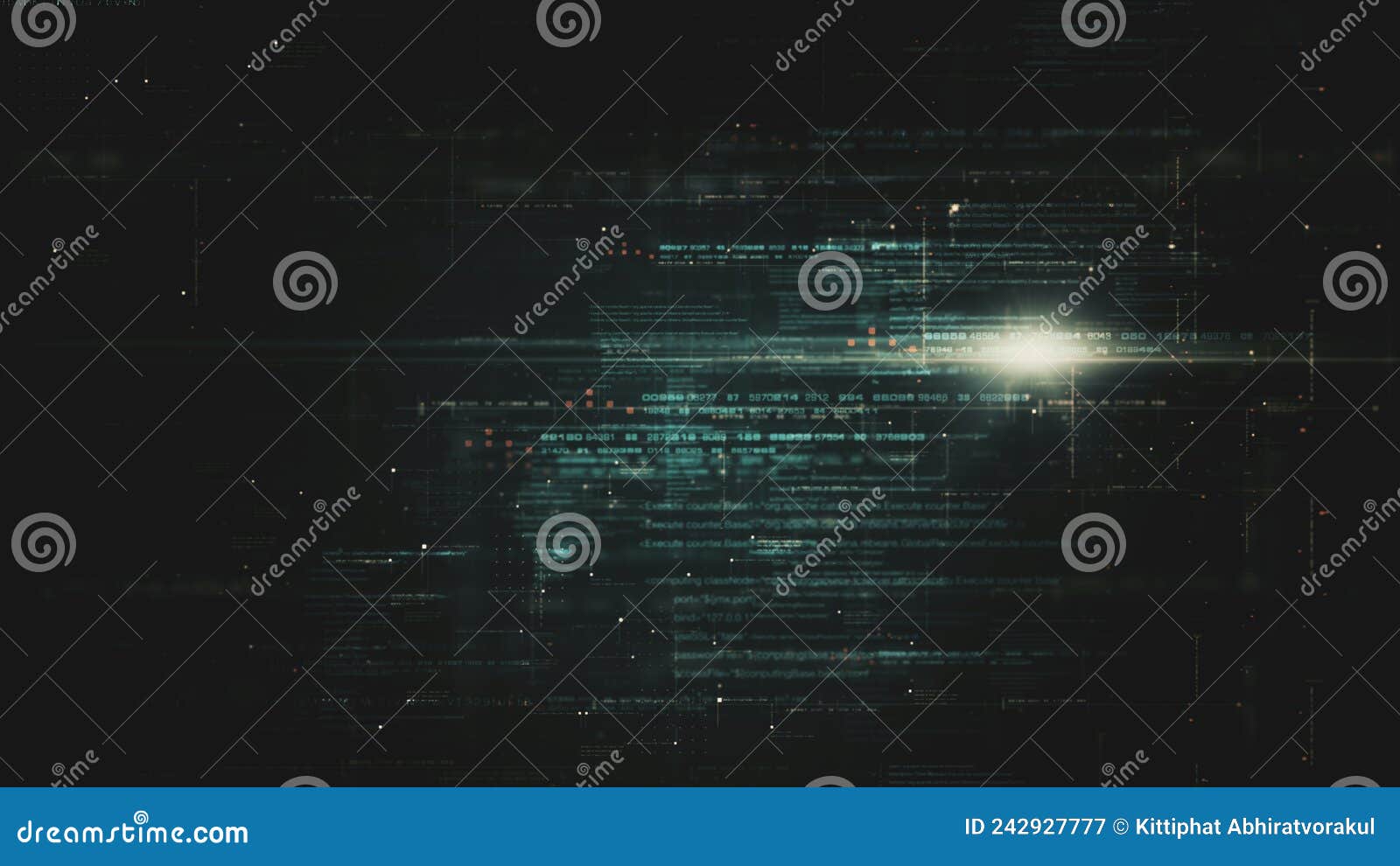 Cryptographic Matrix Blockchain Data Simulation Stock Illustration Illustration Of Interface