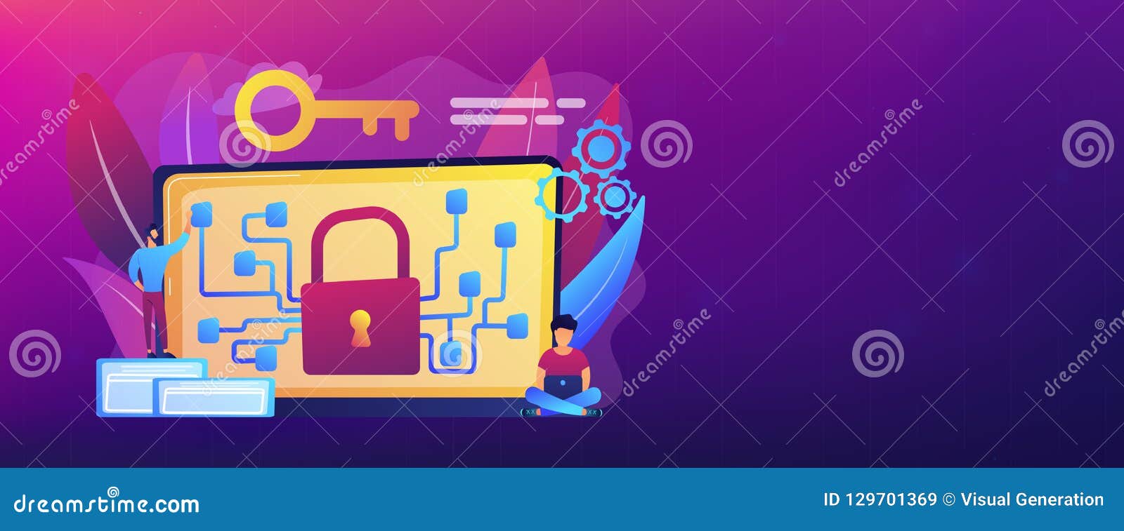 Cryptography and Encryption Concept Banner Header. Stock Vector ...