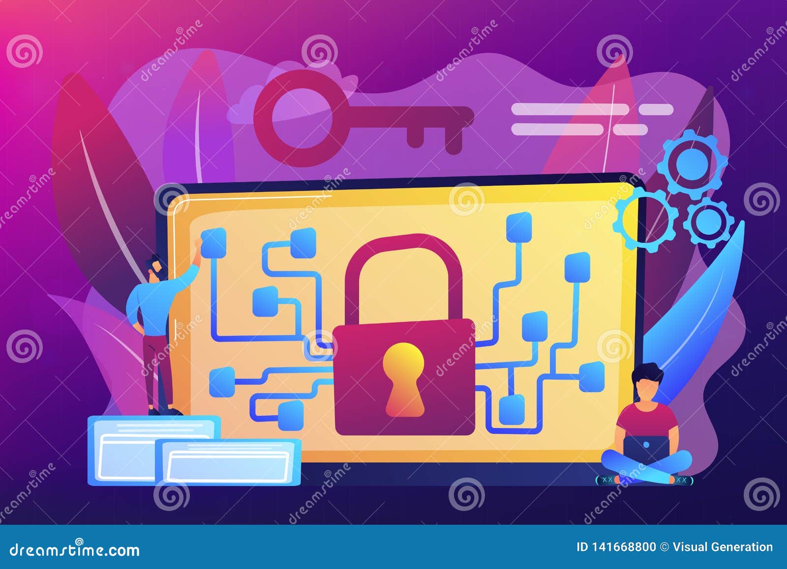 Cryptography and Encryption Concept Vector Illustration. Stock Vector - Illustration of metaphor ...