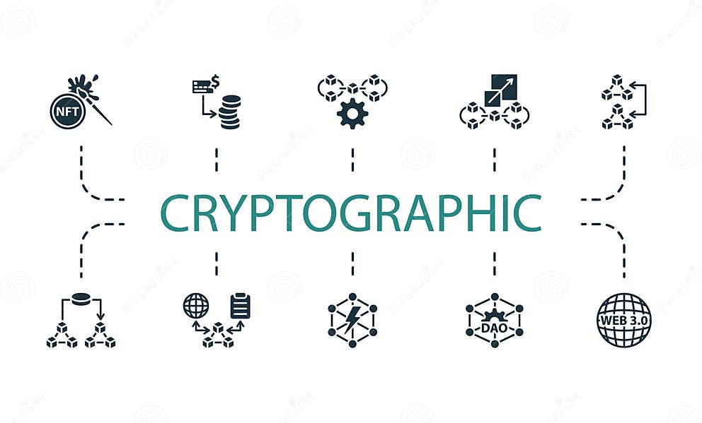 Cryptographic Set. Creative Icons. Editable Elements. Stock Vector ...