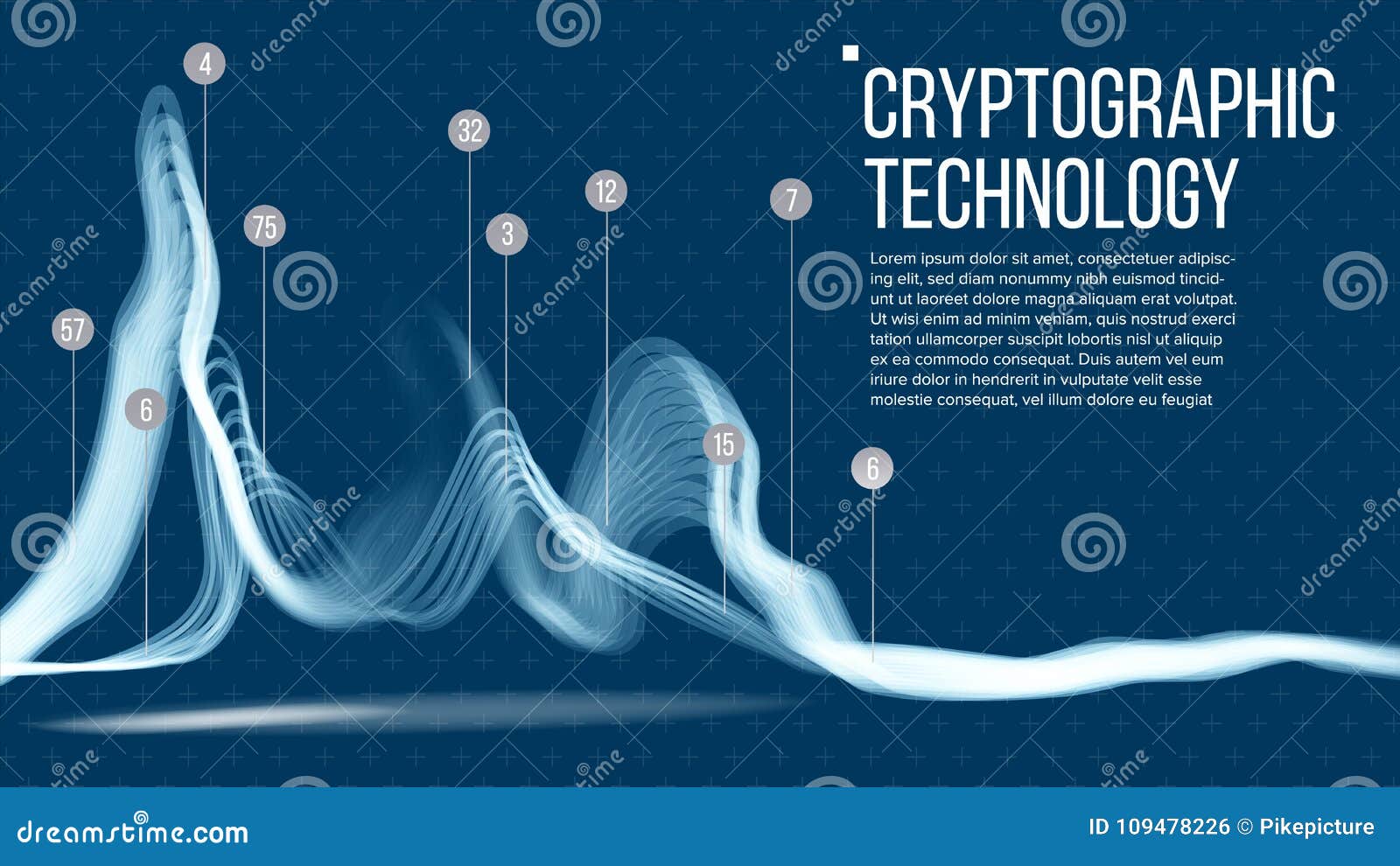 Cryptographic Technology Background Vector. Big Data Algorithm ...